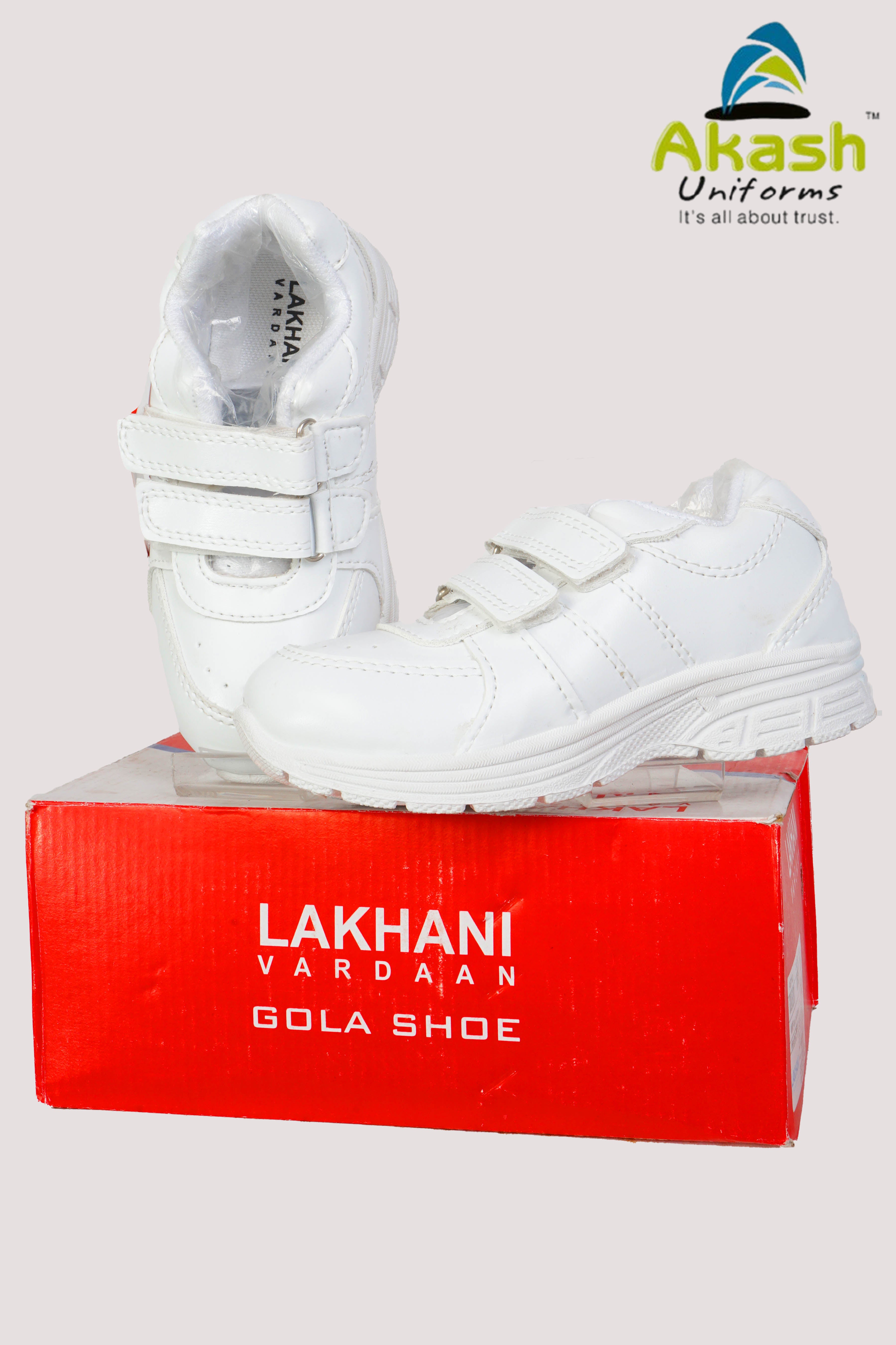 GENERAL SHOES - WHITE - VALCRO - LAKHANI GOLA – Akash Uniforms