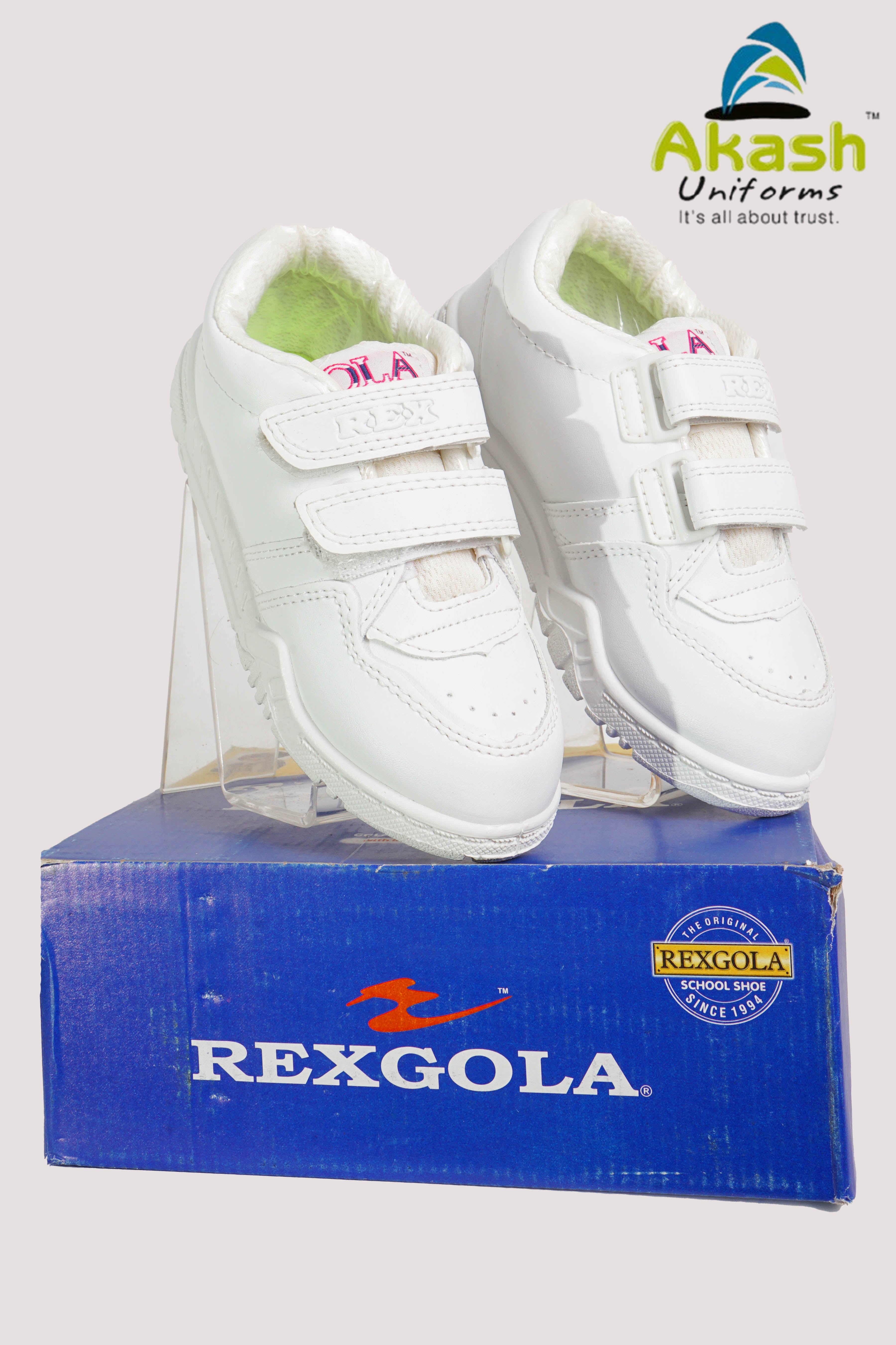 GENERAL SHOES - WHITE -VALCRO - REX – Akash Uniforms