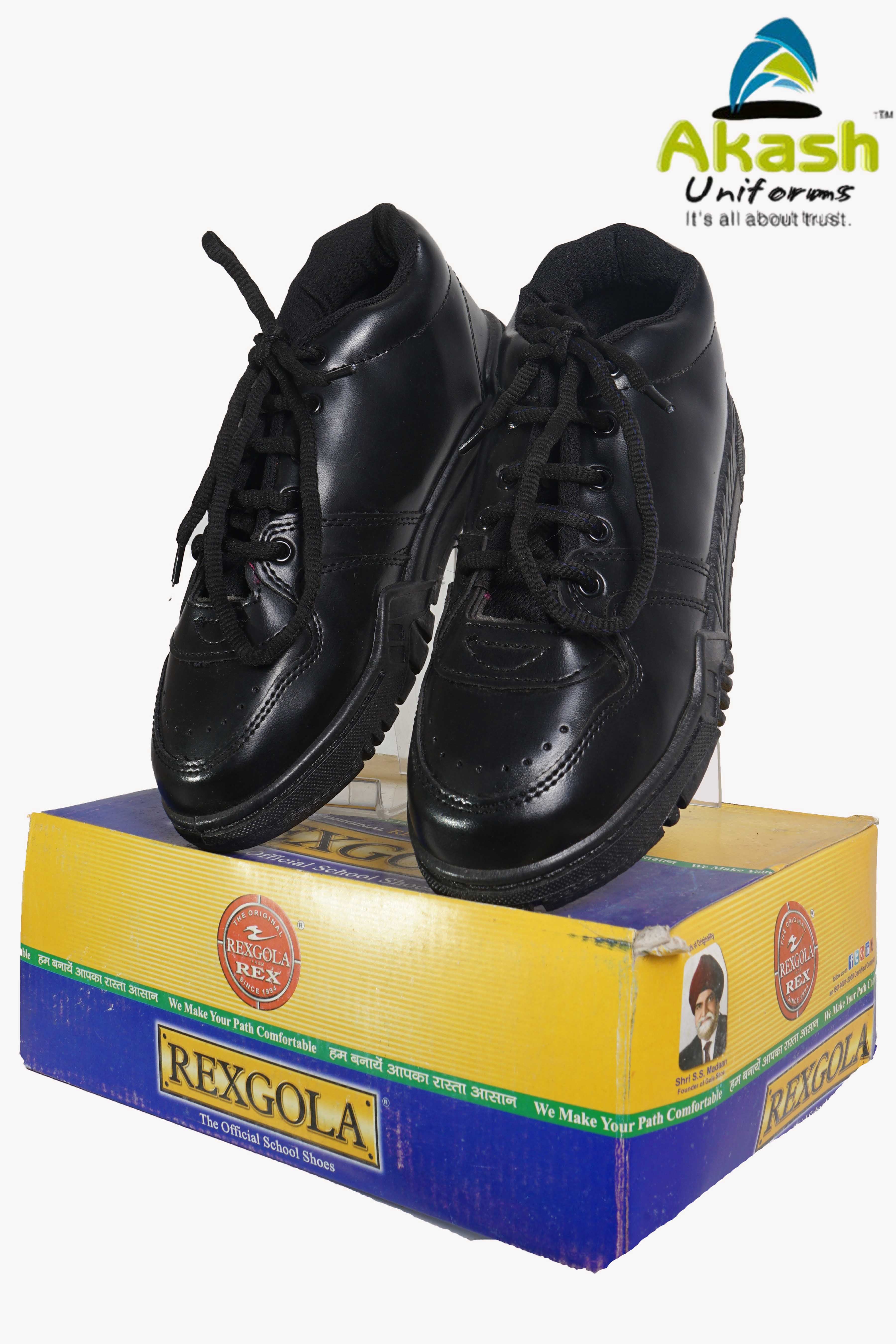 GENERAL SHOES - BLACK - LACE - REX GOLA – Akash Uniforms