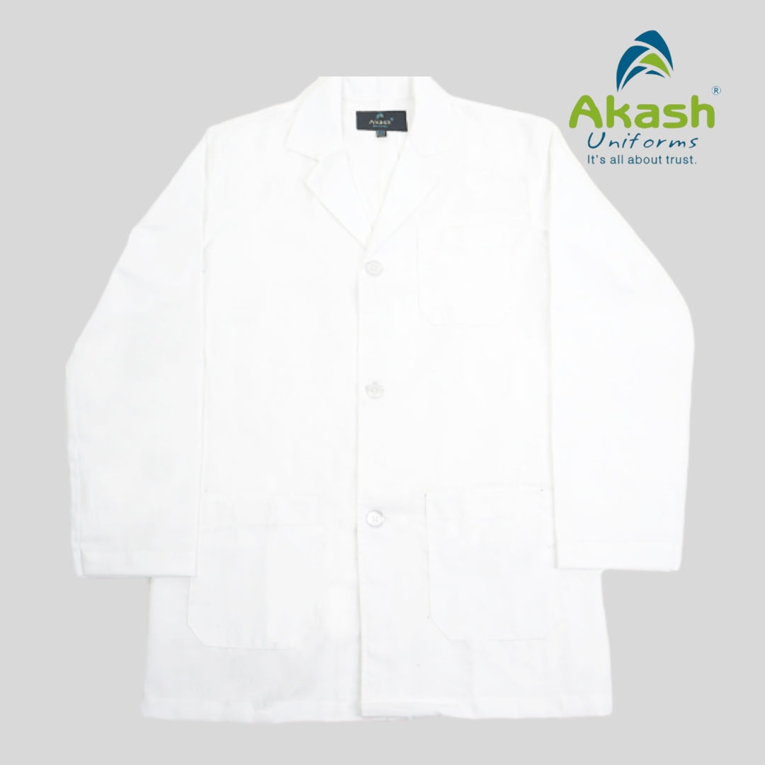 Unisex Cotton Lab Coat – Student & Medical White Coat | Akash Uniforms