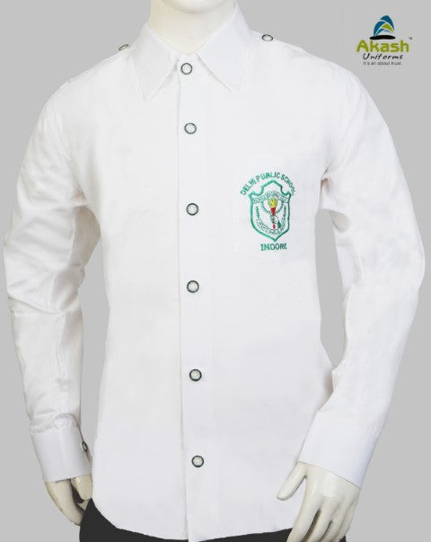 DPS INDORE WHITE FULL SHIRT (CLASS 1st to 12th) – Akash Uniforms